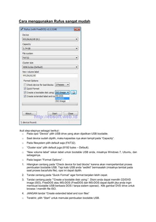 Cara menggunakan rufus sangat mudah | DOCX