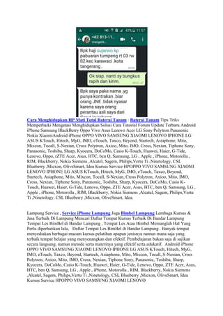 Cara menghidupkan hp mati total baterai tanam | PDF