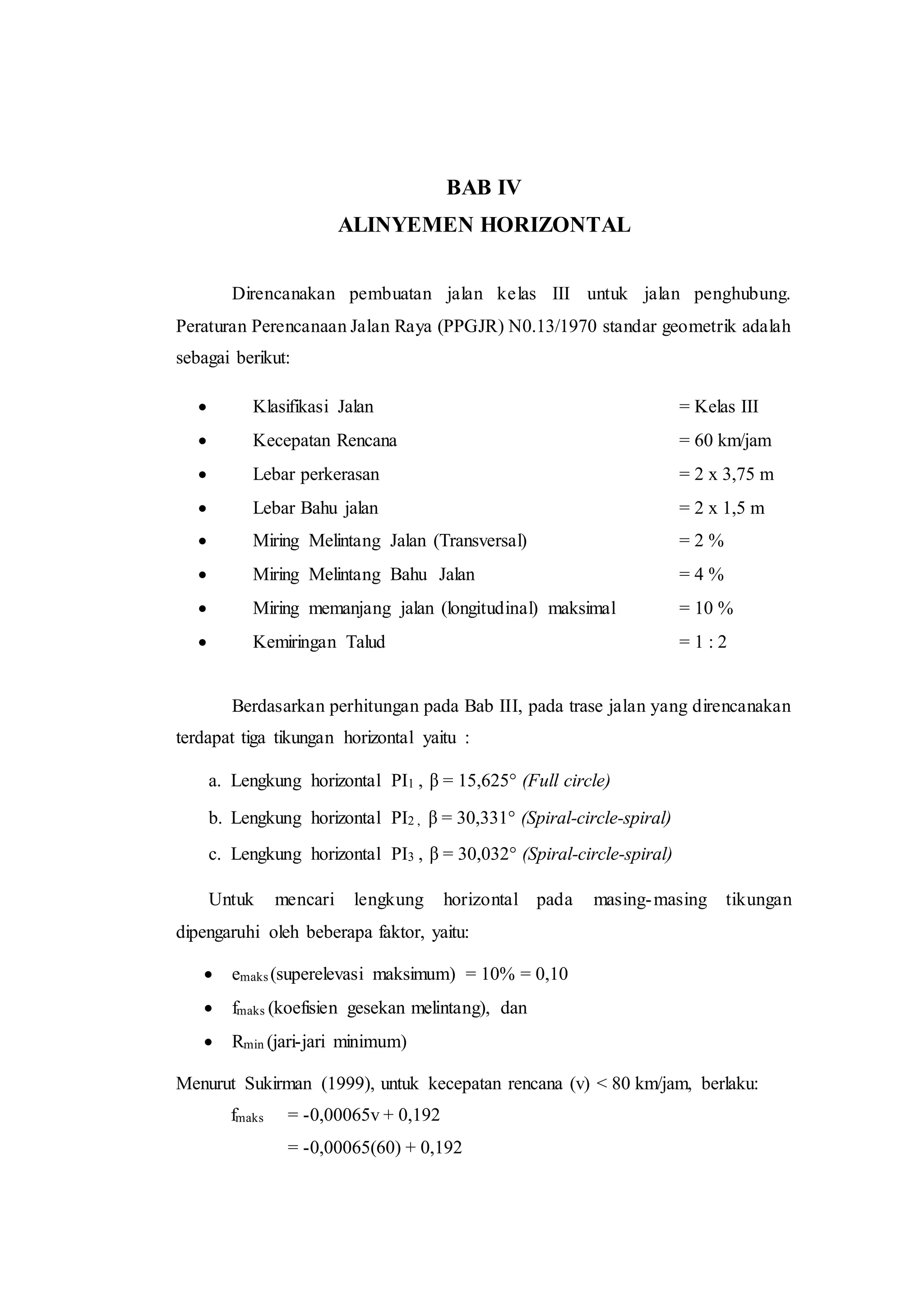 Cara menghitung alinyemen horizontal | DOCX