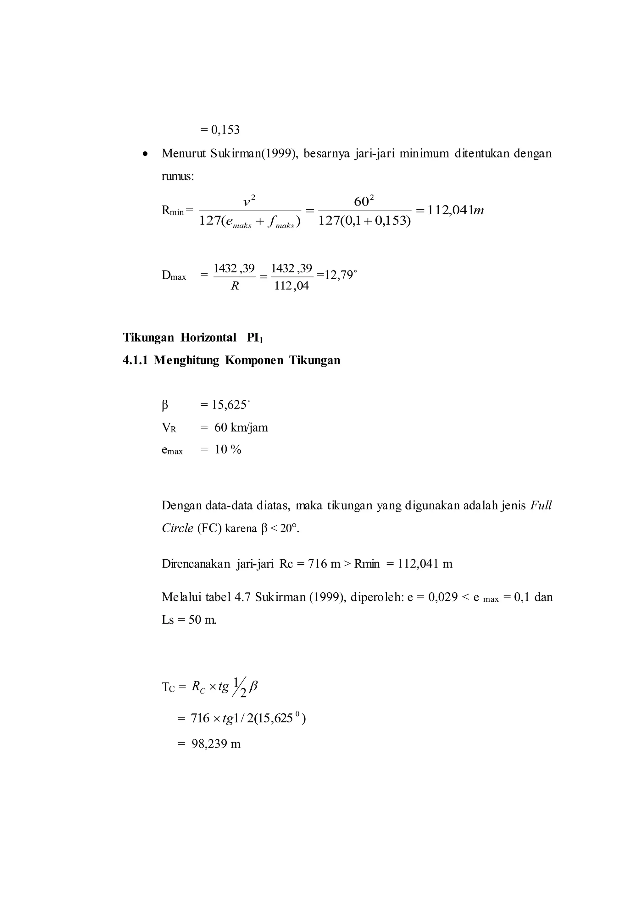 Cara menghitung alinyemen horizontal | DOCX