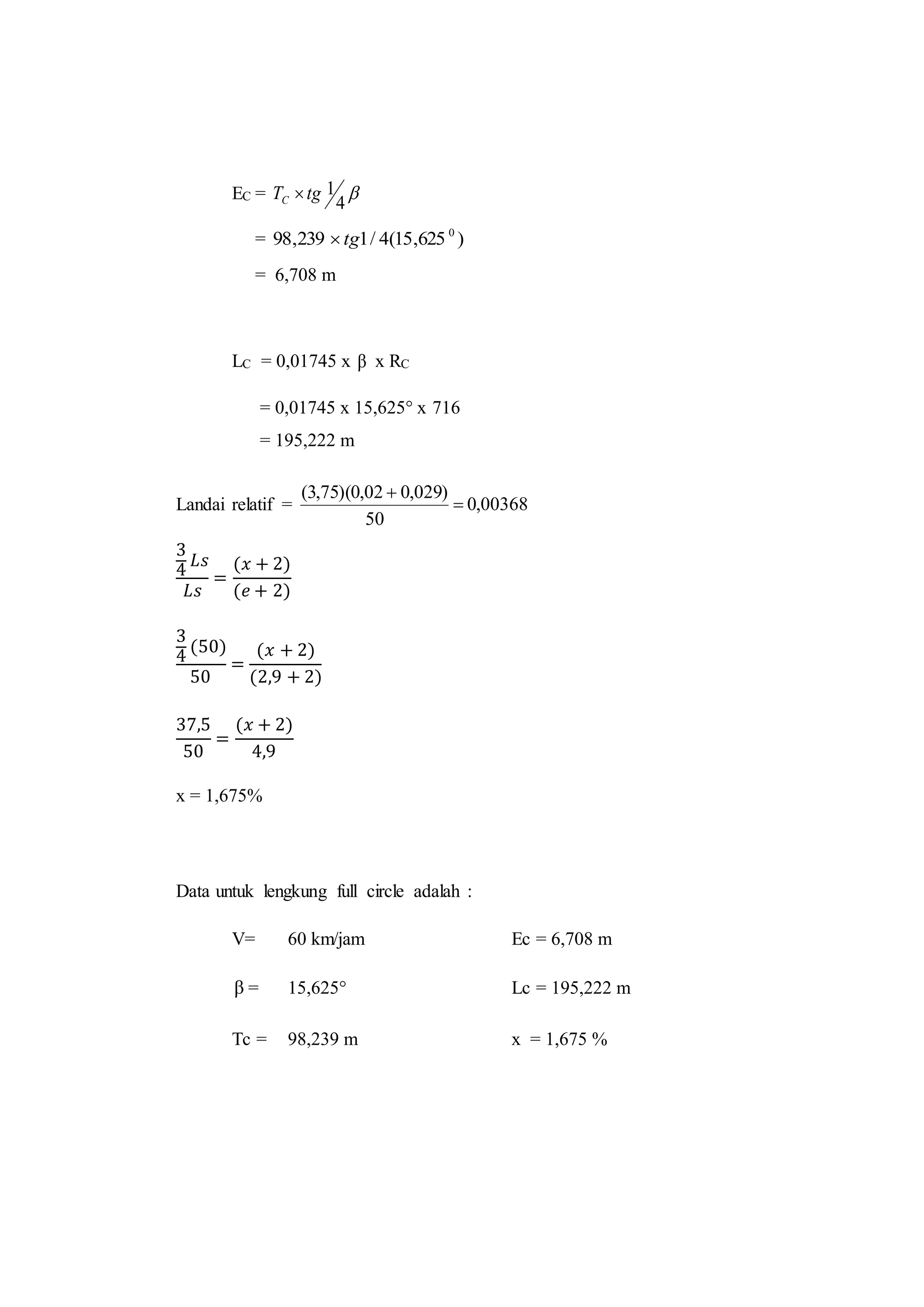 Cara menghitung alinyemen horizontal | DOCX