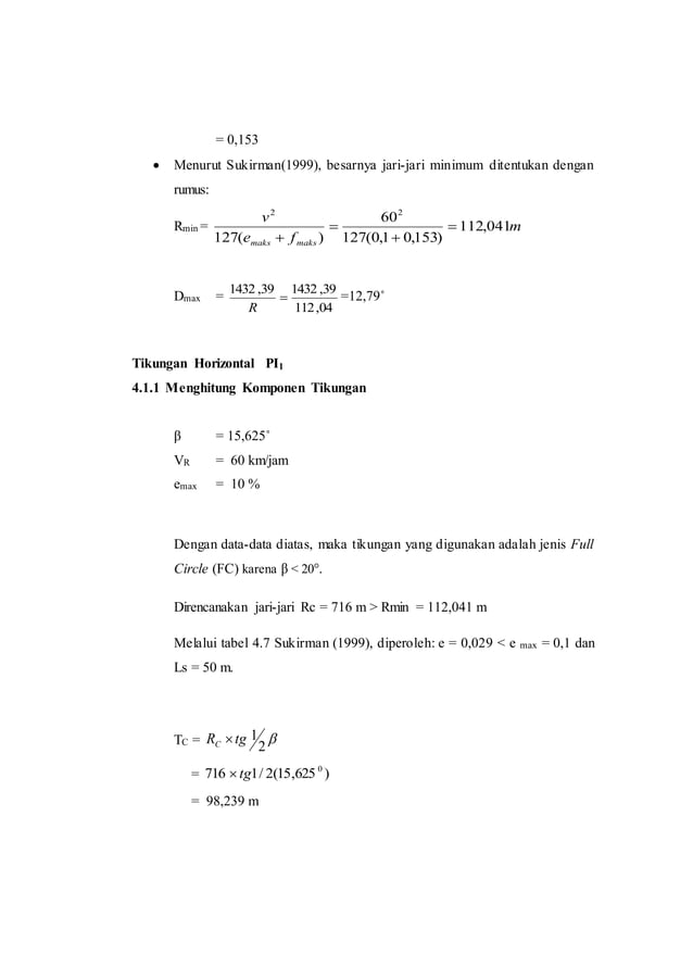 Cara menghitung alinyemen horizontal | DOCX