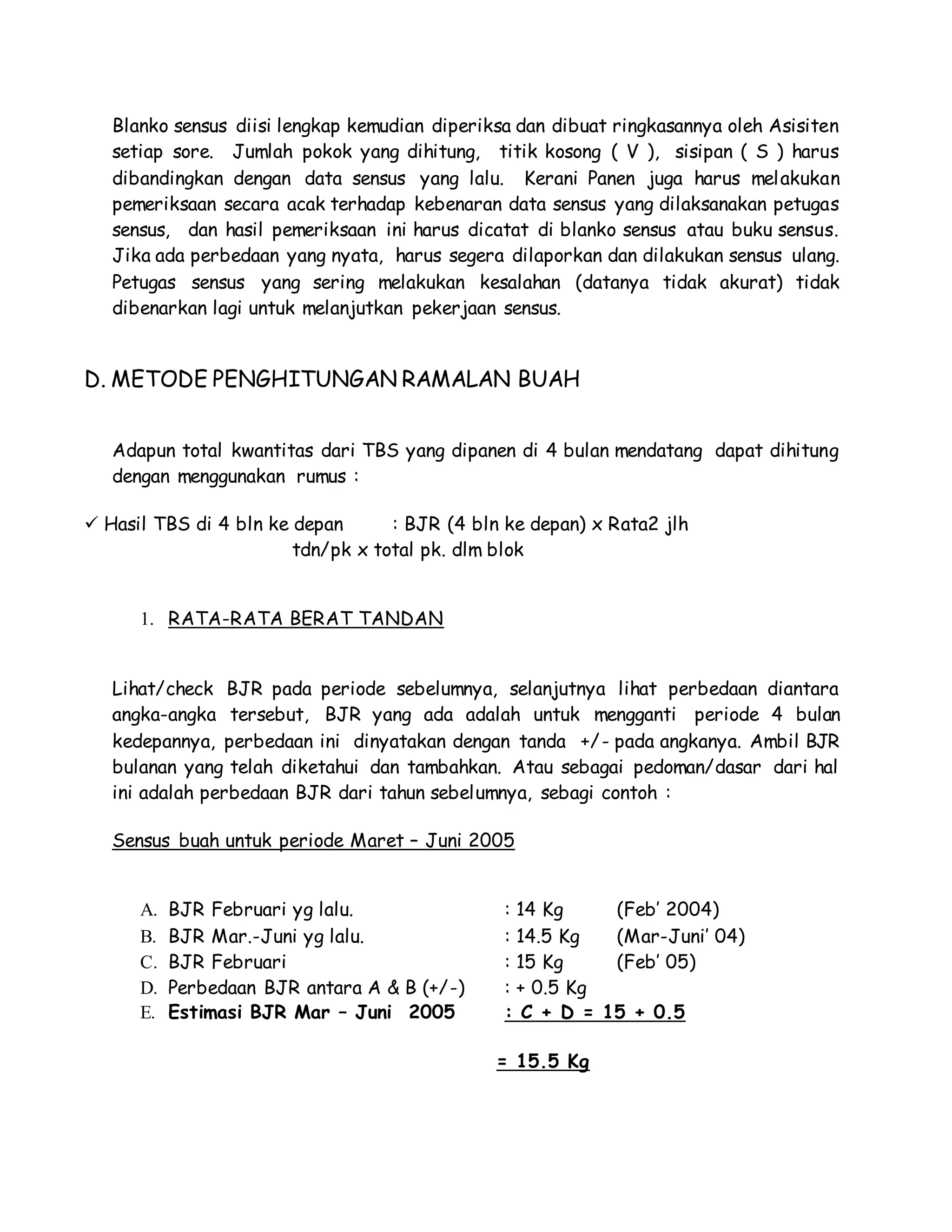 Cara menghitung kebutuhan tenaga panen kebun kelapa sawit | DOCX