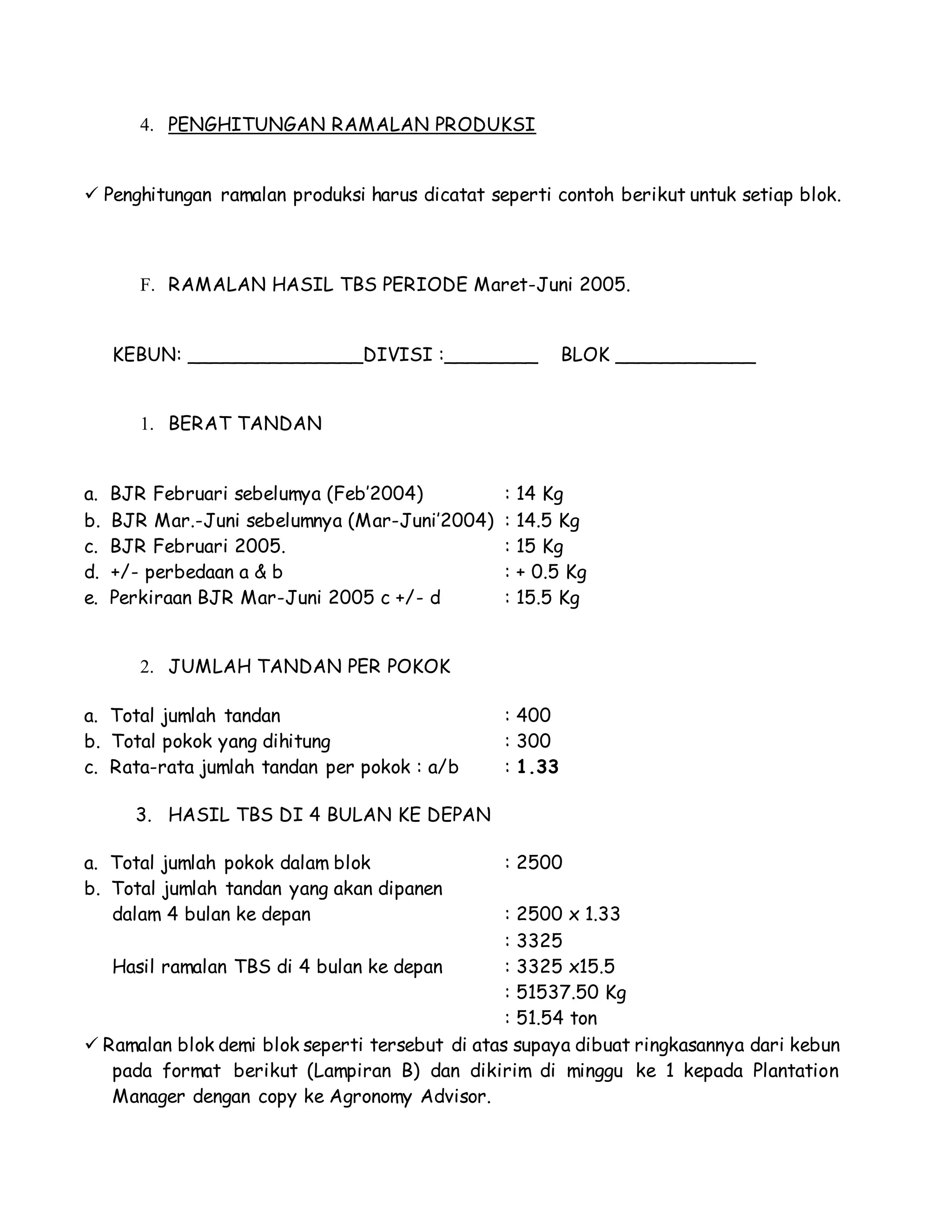 Cara menghitung kebutuhan tenaga panen kebun kelapa sawit | DOCX