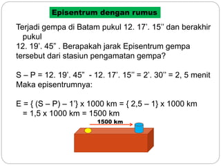 CARA MENGHITUNG NILAI EPISENTRUM DAN MAGNITUDO GEMPA.pptx