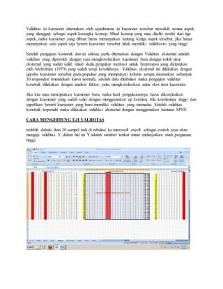 Cara menghitung uji_validitas_dan_uji_re | PDF