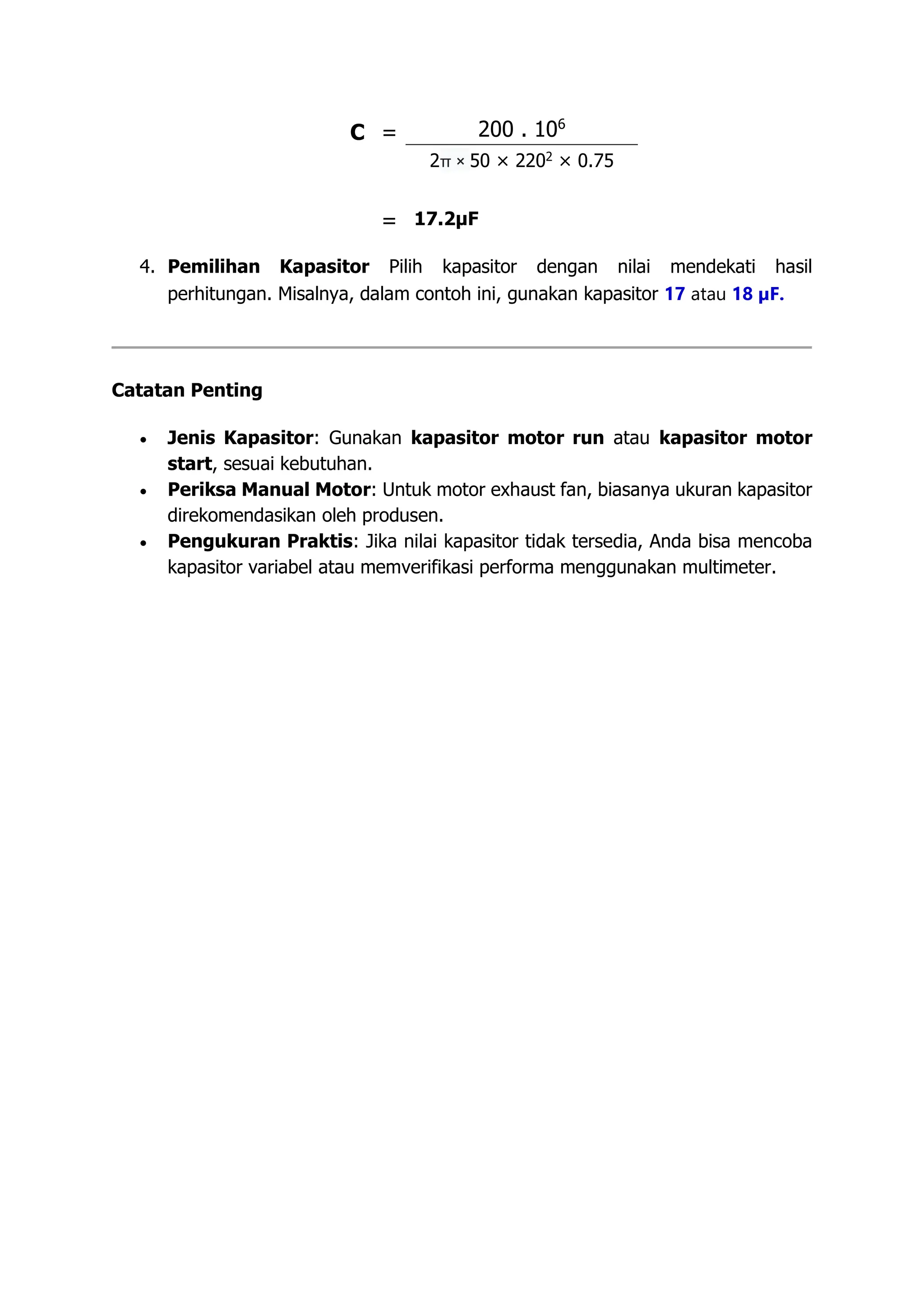 Cara Menghitung Ukuran Kapasitor untuk Exhaust Fan.pdf