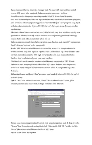 Cara menghubungkan client ke server | DOCX