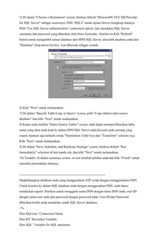 Cara menghubungkan client ke server | DOCX