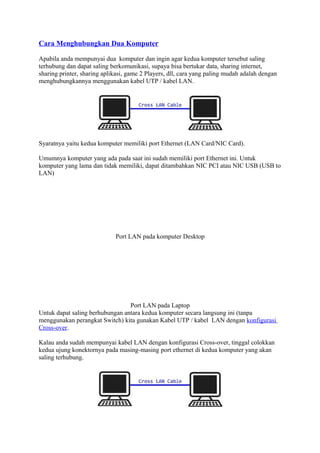 Cara menghubungkan dua komputer | PDF