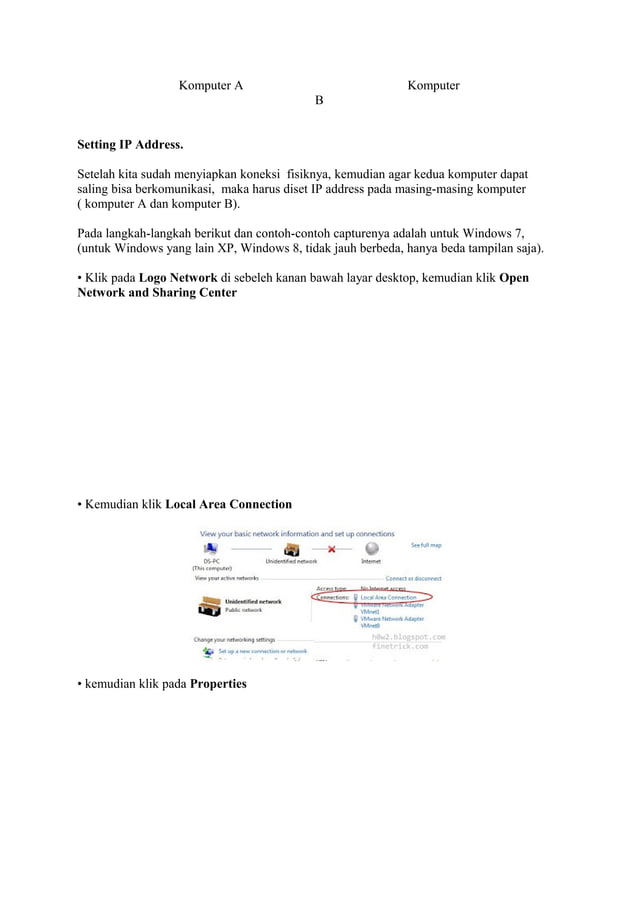 Cara menghubungkan dua komputer | PDF