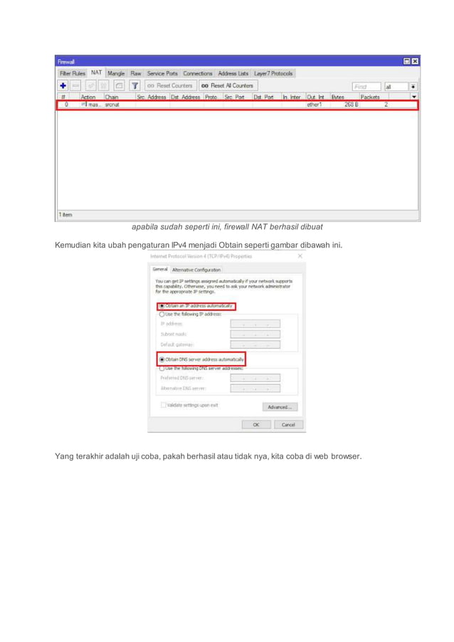 Cara menghubungkan internet di router mikrotik rb941 | DOCX
