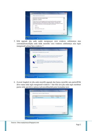 Cara menginstall windows7 | PDF