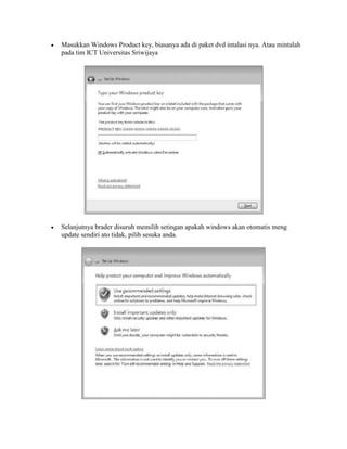 Cara menginstall windows 7 | PDF