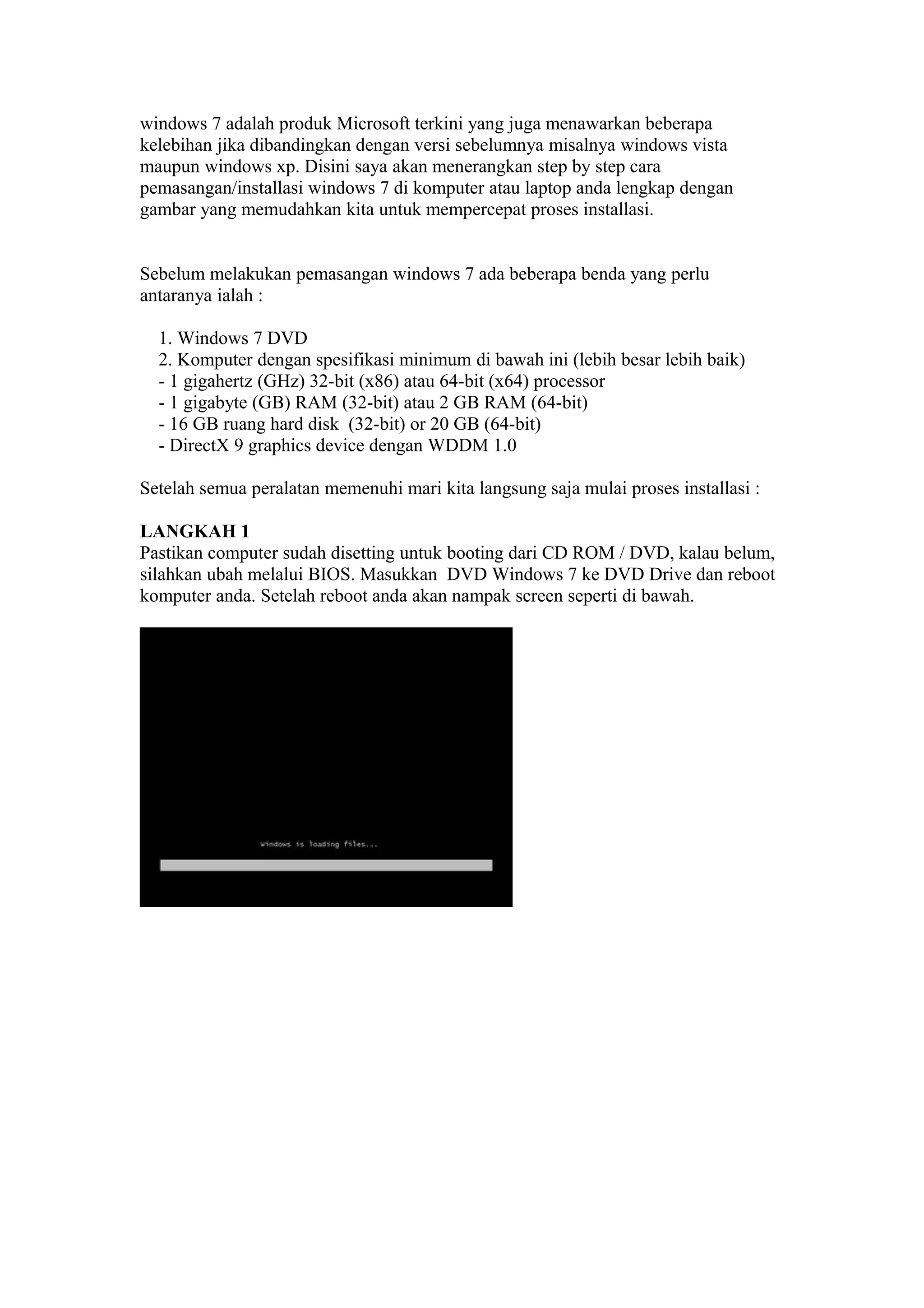 Cara menginstall windows 7 lengkap dengan gambar | DOC
