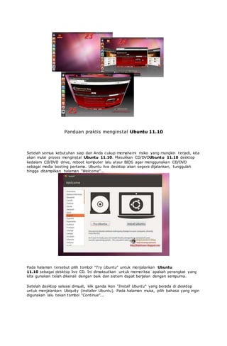 Cara menginstal ubuntu 11 | DOCX