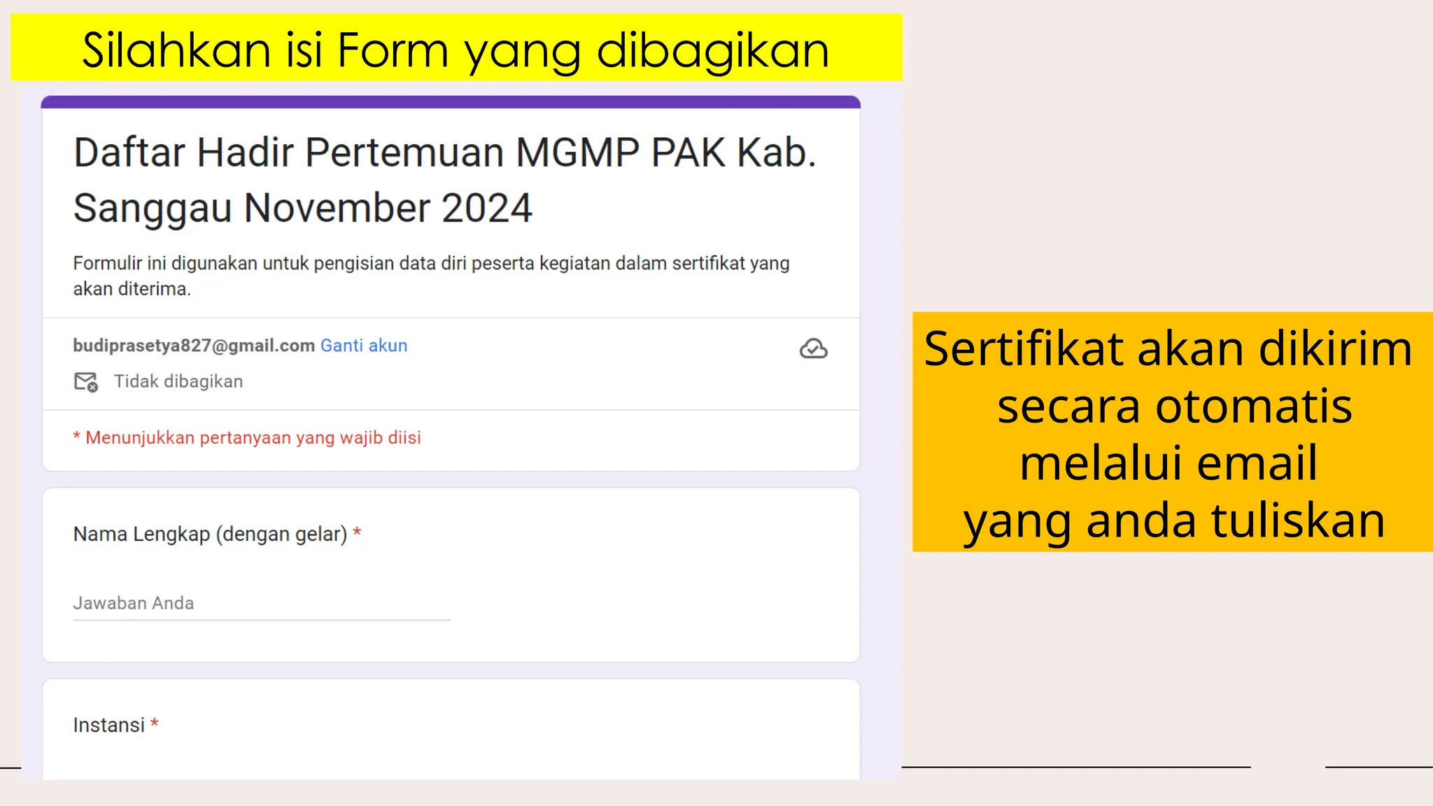 Cara Mengisi Form Daftar Hadir MGMP PAK SGU.pptx