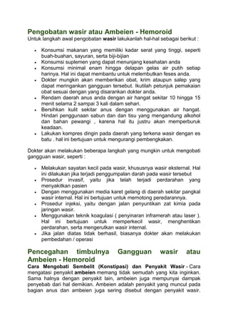 Cara mengobati sembelit (konstipasi) dan penyakit wasir | PDF