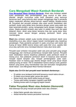 Cara mengobati wasir kambuh berdarah | PDF