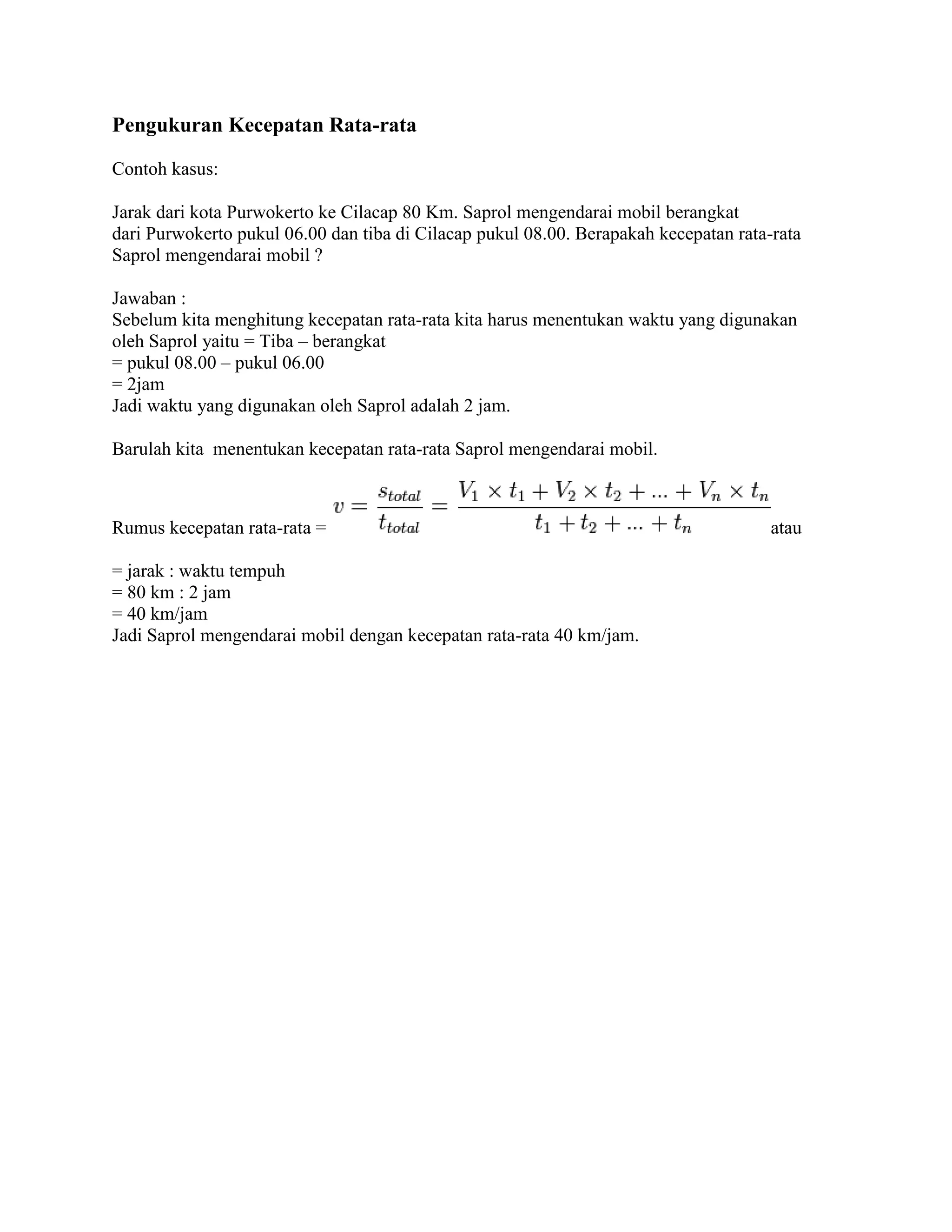 Cara mengukur jarak tempuh | DOCX