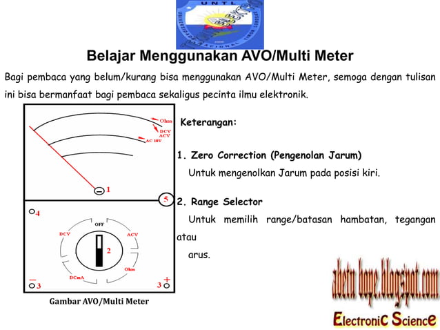 Cara mengunakan analog avo meter | PPTX