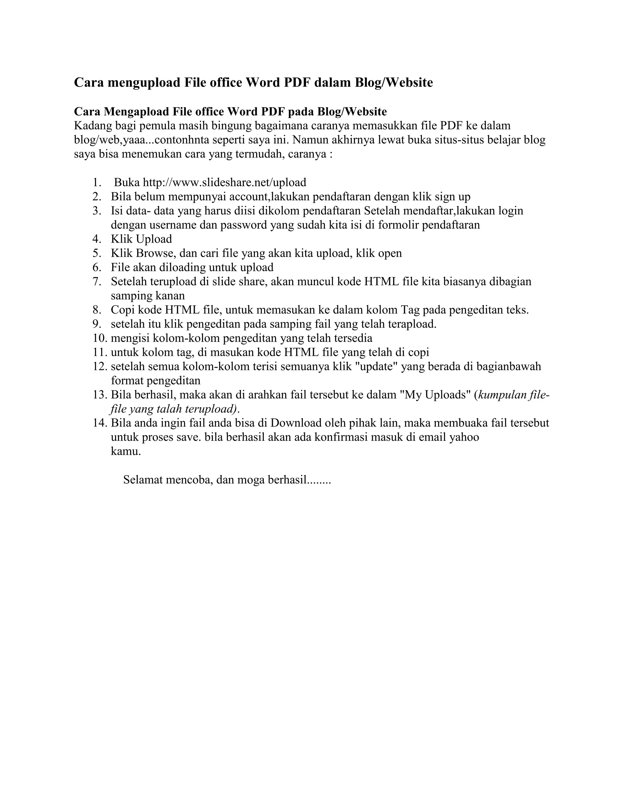 Cara mengupload file pdf | PDF