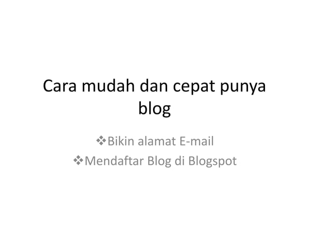 Cara meningkatkan pengunjung blog | PPTX