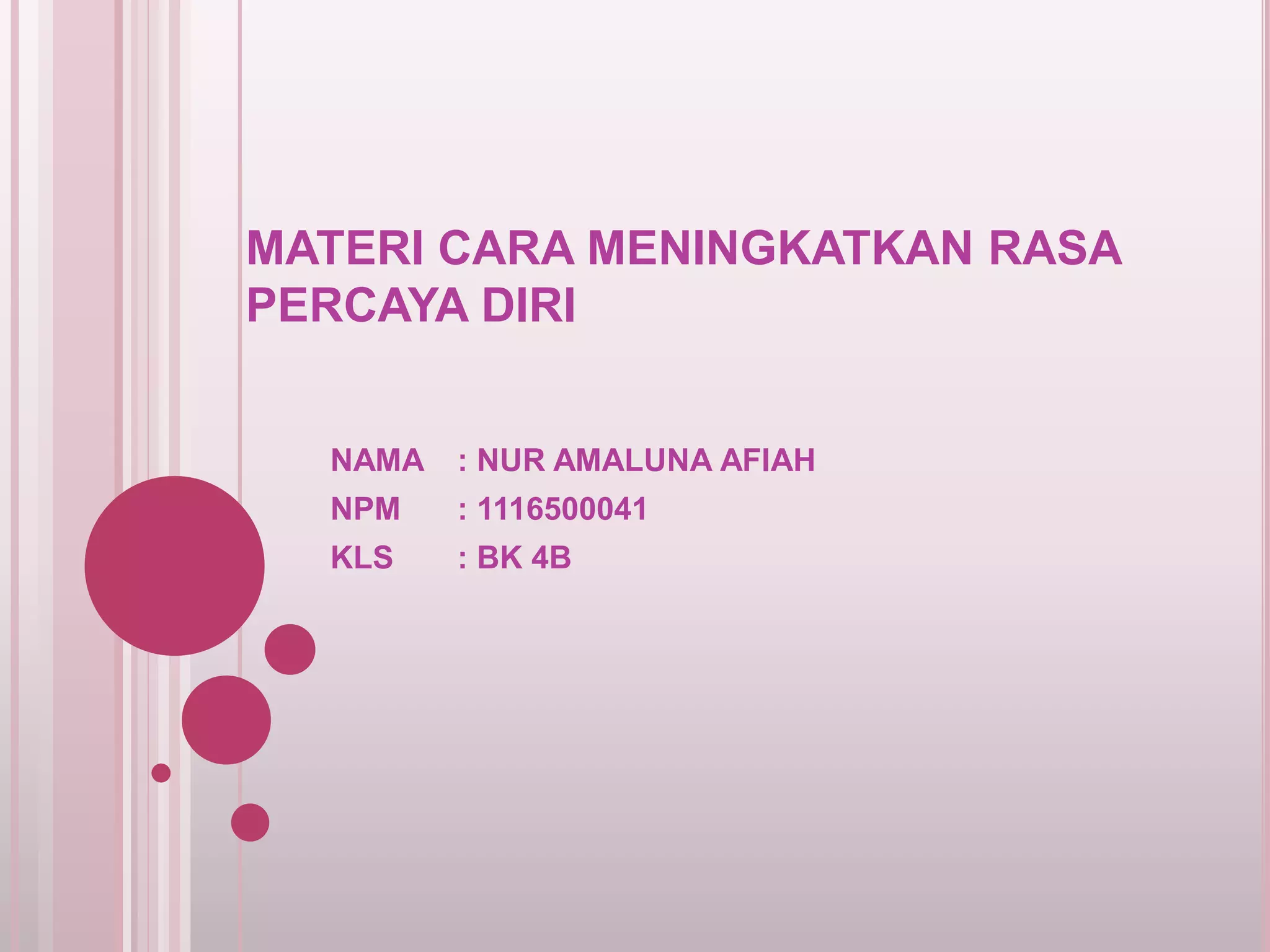 Cara meningkatkan rasa percaya diri | PPTX