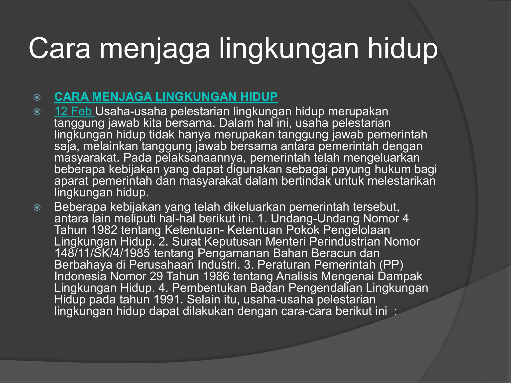 CARA-LINGKUNGAN | PPT