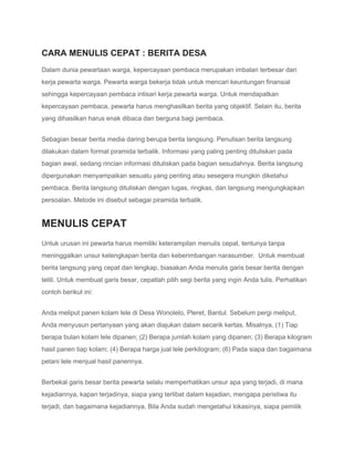 Cara menulis berita | PDF