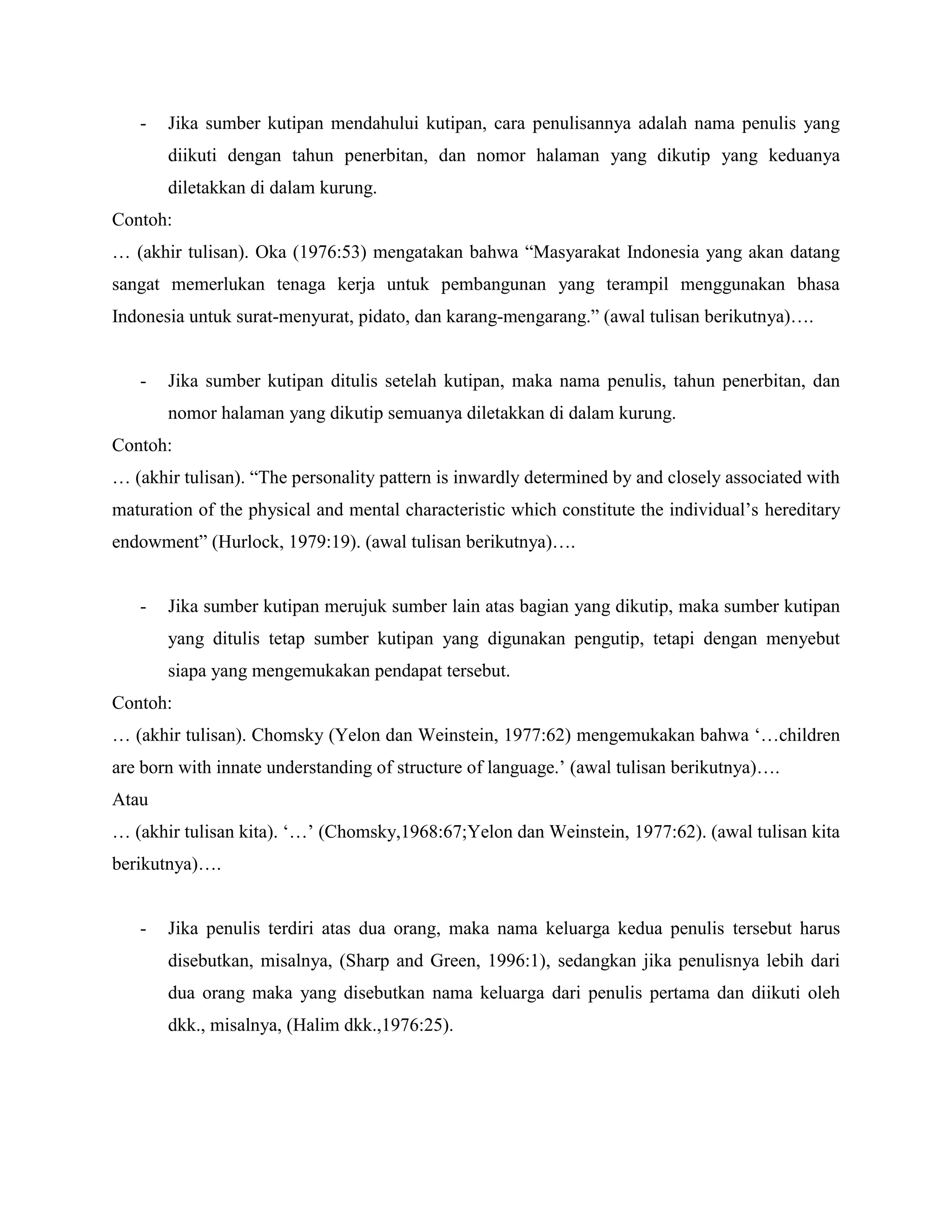 Cara Menulis Kutipan dan Daftar Pustaka Karya Tulis Ilmiah | DOCX