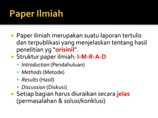 Cara Menulis Paper Ilmiah | PPT