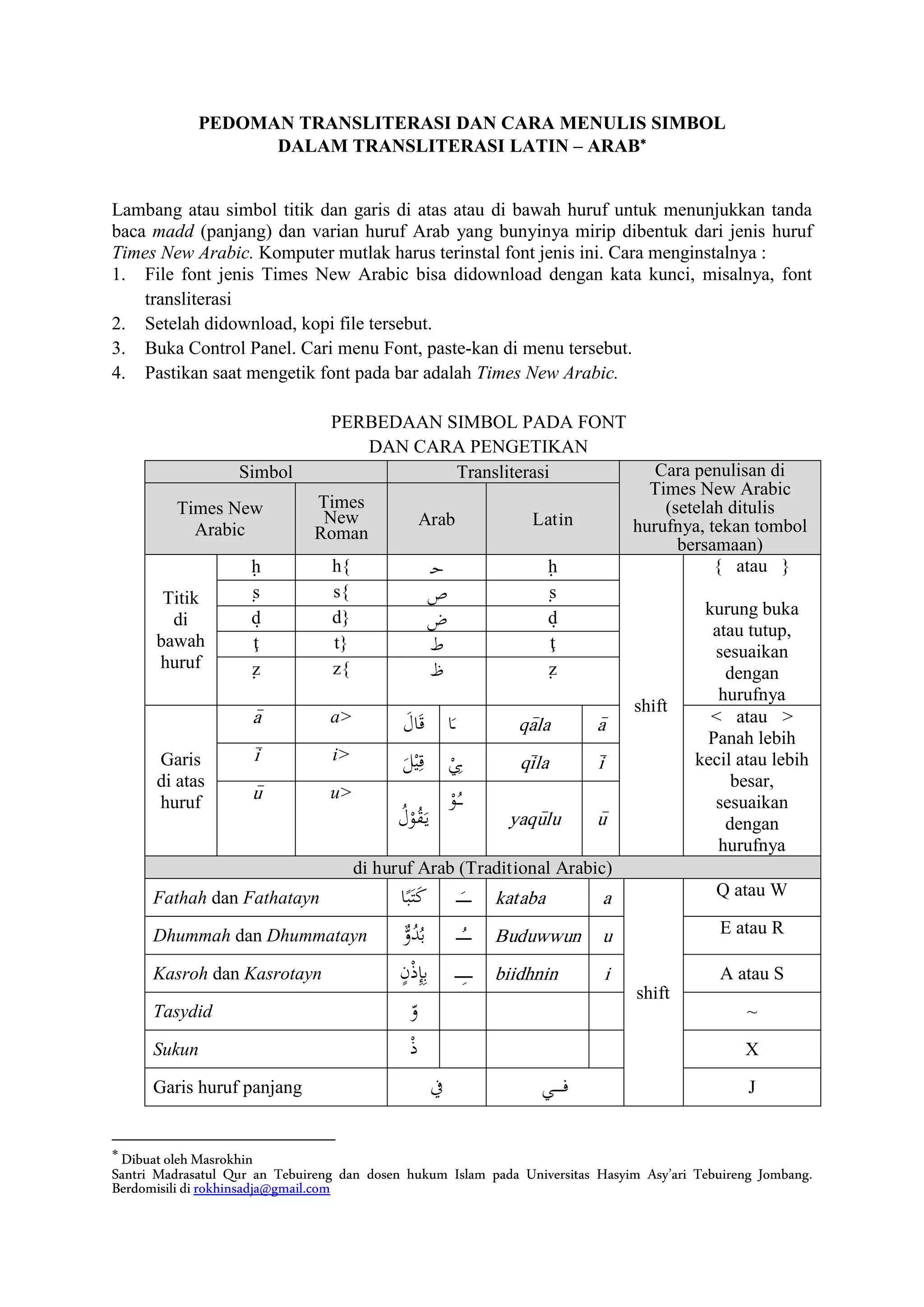 Pedoman Transliterasi dan Cara Menulis Simbol | PDF