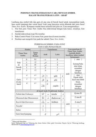 Pedoman Transliterasi dan Cara Menulis Simbol | PDF