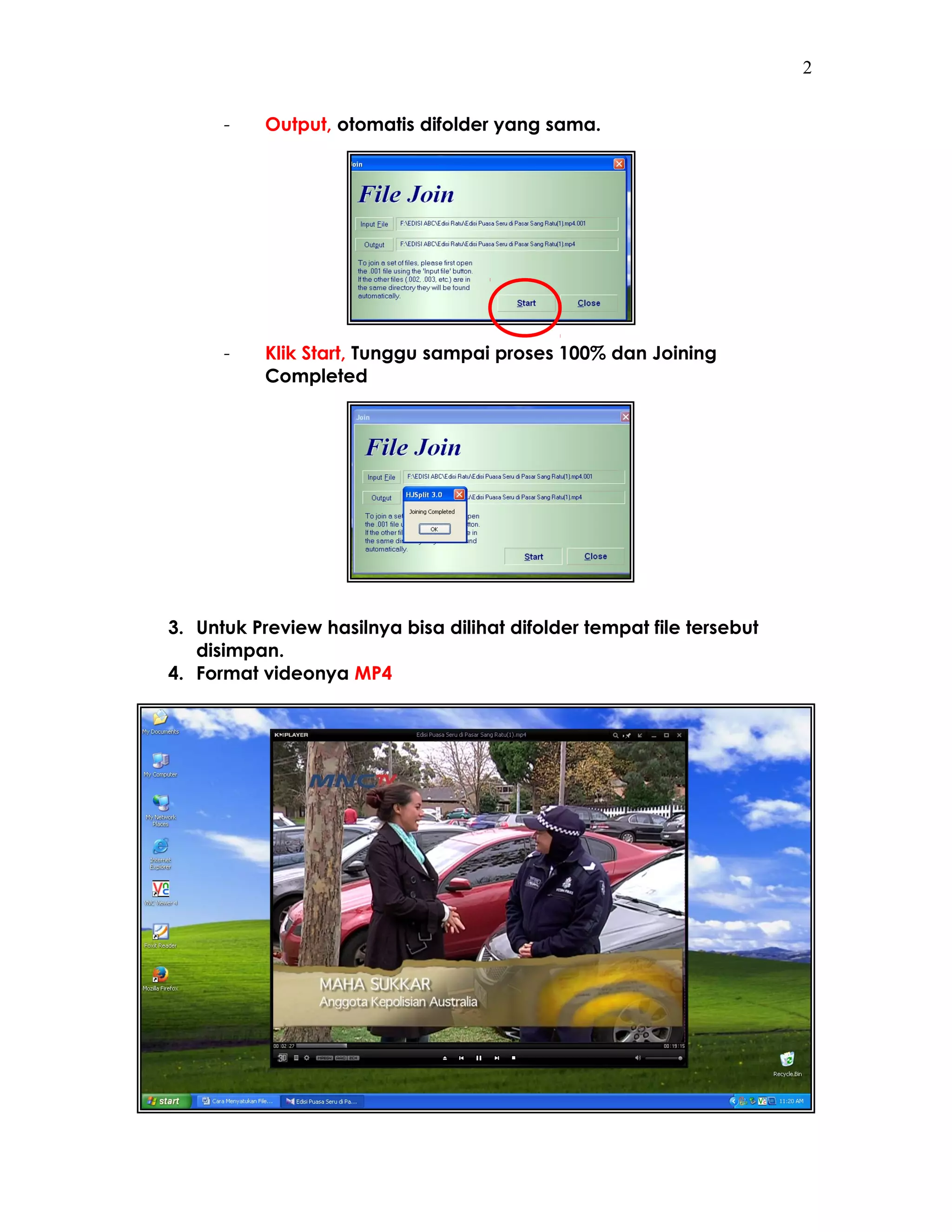 Cara menyatukan file dengan software HJ Split | DOC