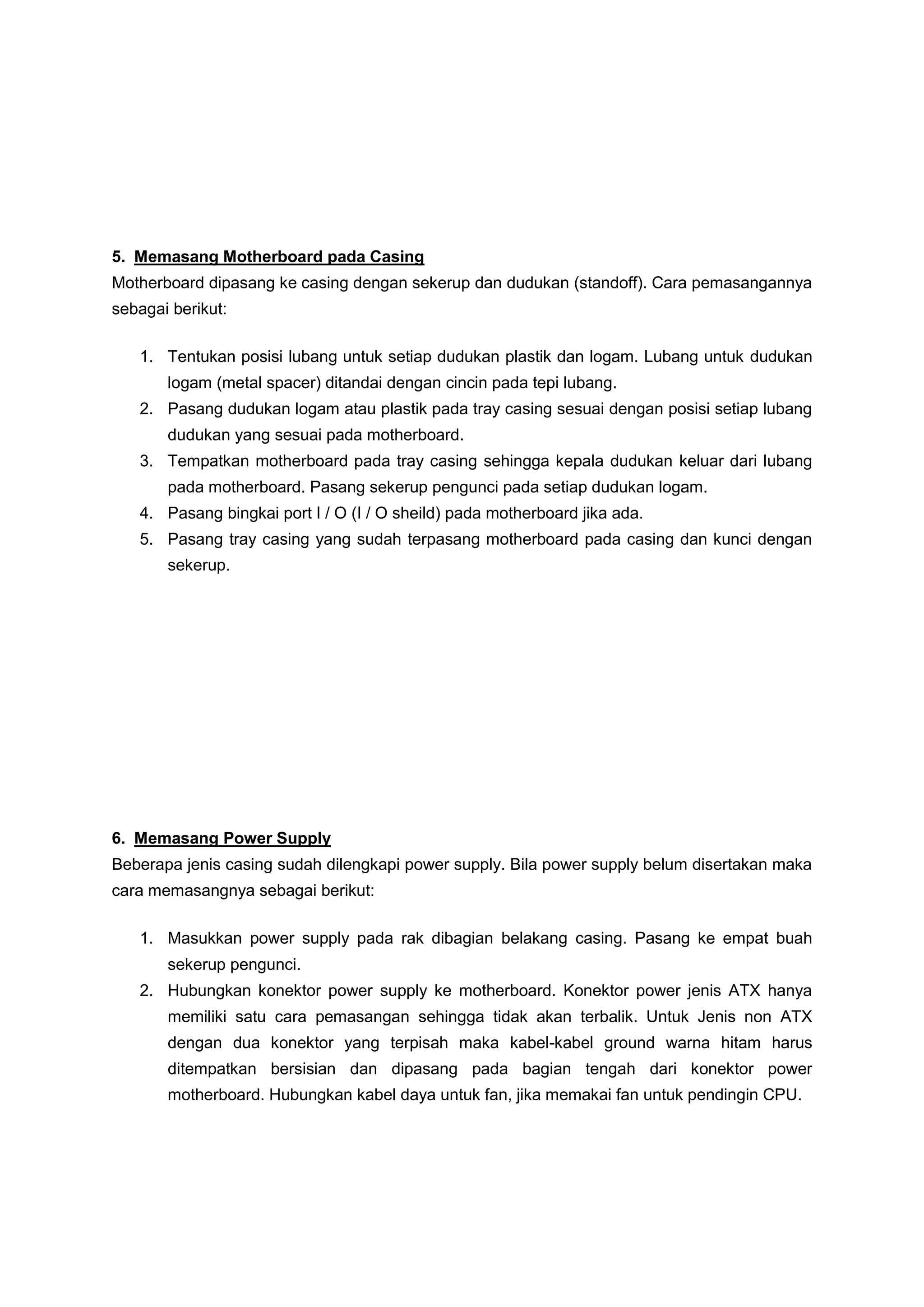 Cara merakit komputer | PDF