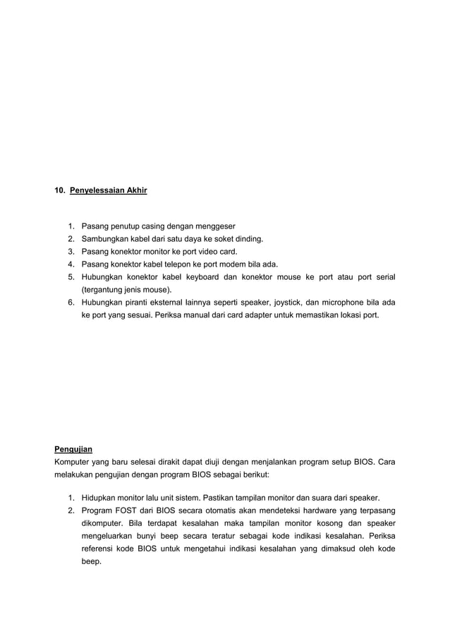 Cara merakit komputer | PDF