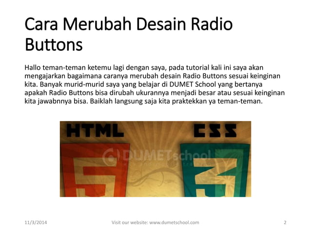 Cara merubah desain radio buttons | PPT