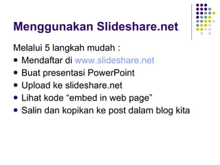 Cara mudah dan elegan posting file ppt di blog kita | PPT