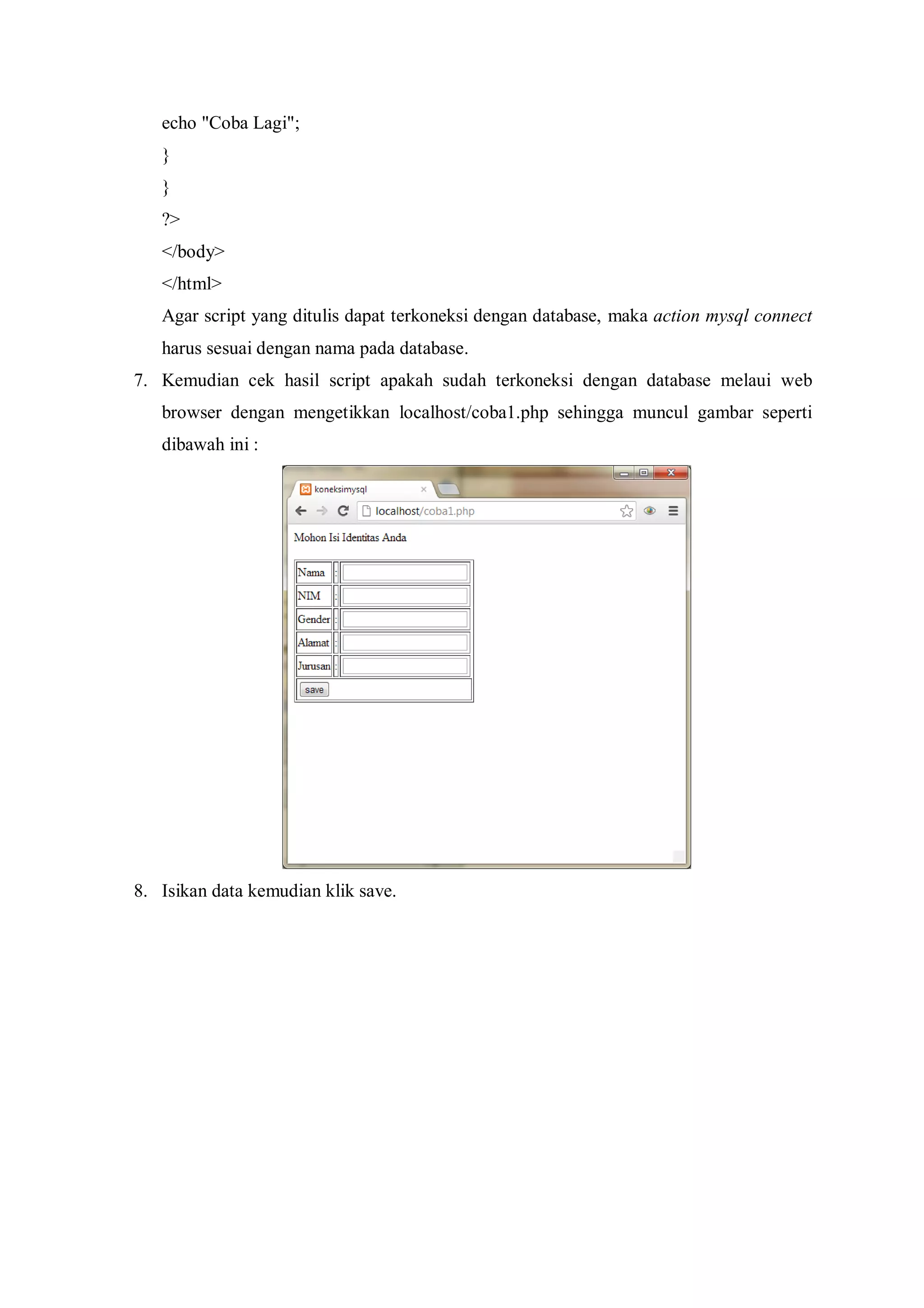 Cara mudah koneksi php dan mysql dengan database | PDF