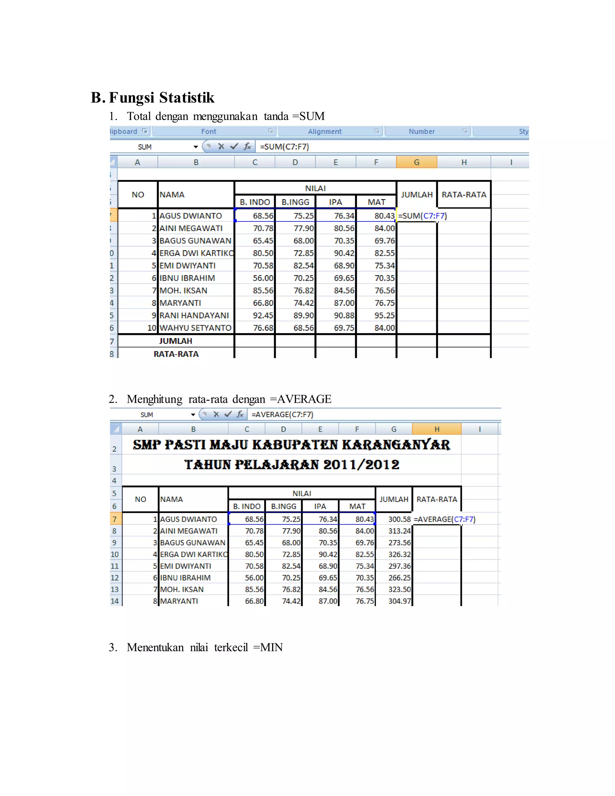 Cara Mudah Pengaplikasian Rumus Pada Ms Excel | PDF