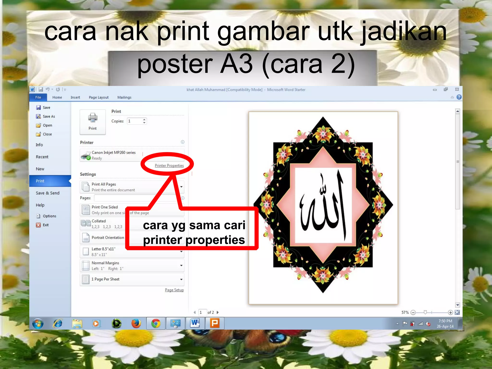 Cara nak print gambar utk jadikan poster1 | PPT