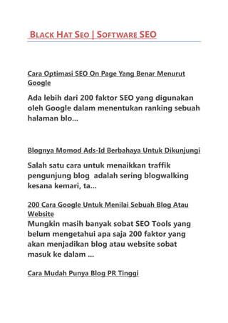 Cara optimasi off page blog | PDF