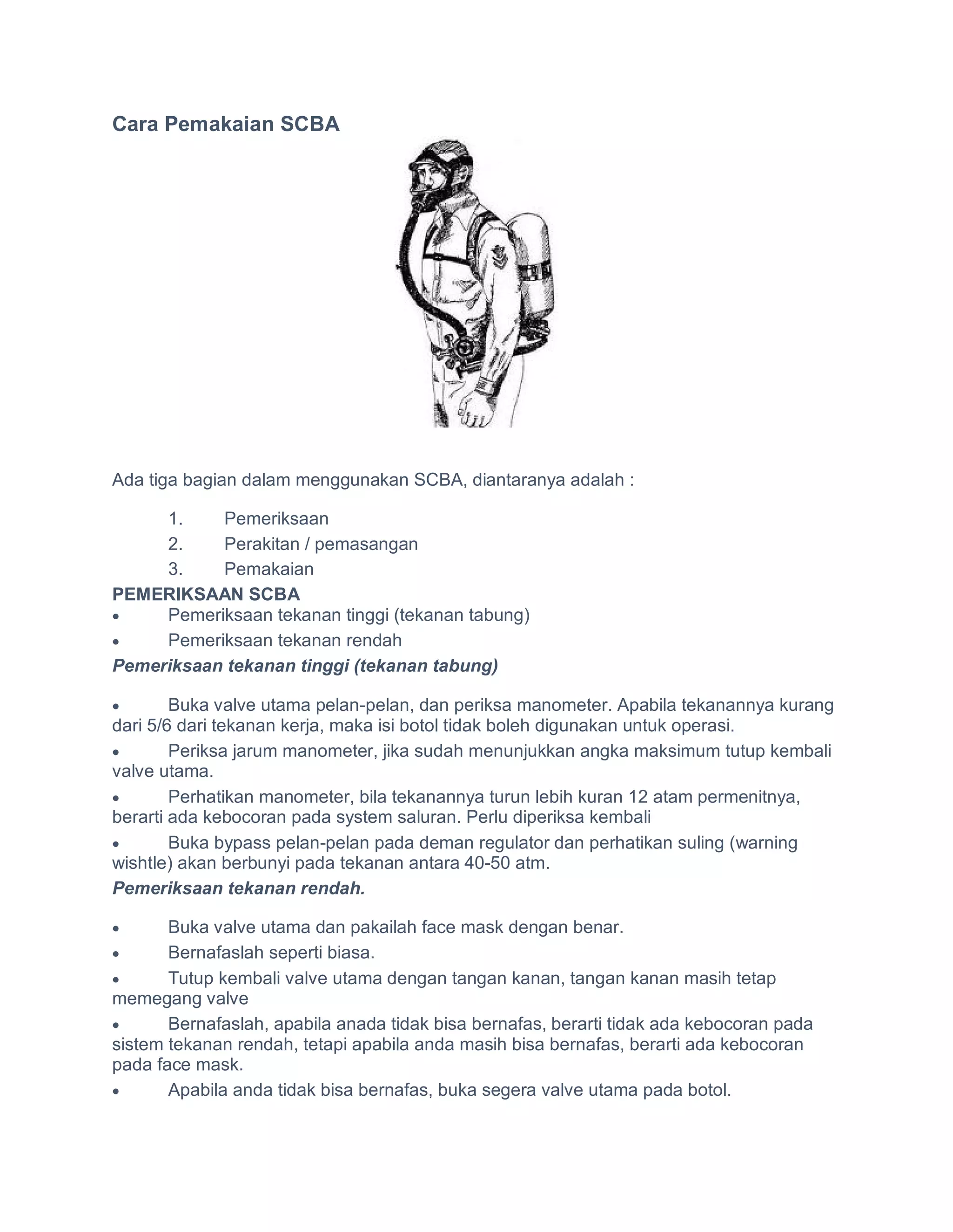 Cara pemakaian scba | PDF