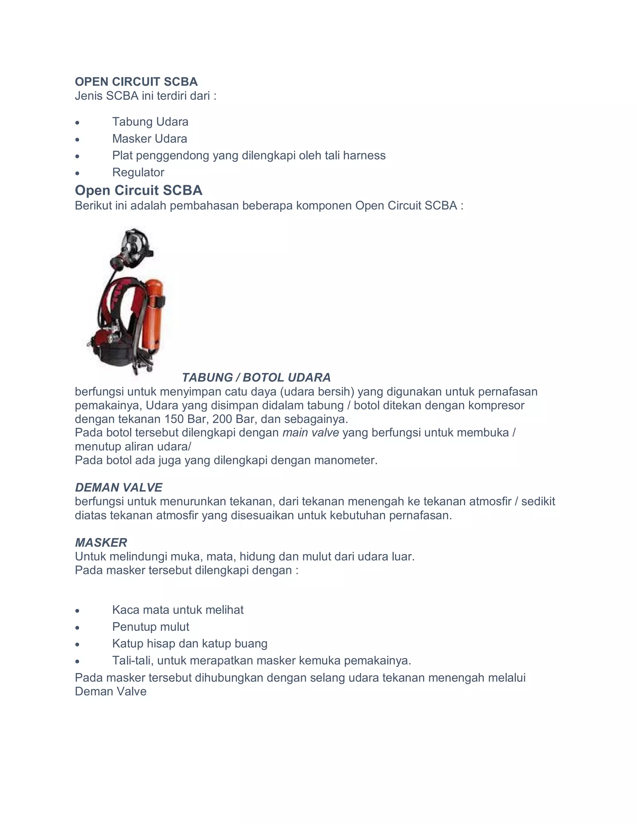 Cara pemakaian scba | PDF