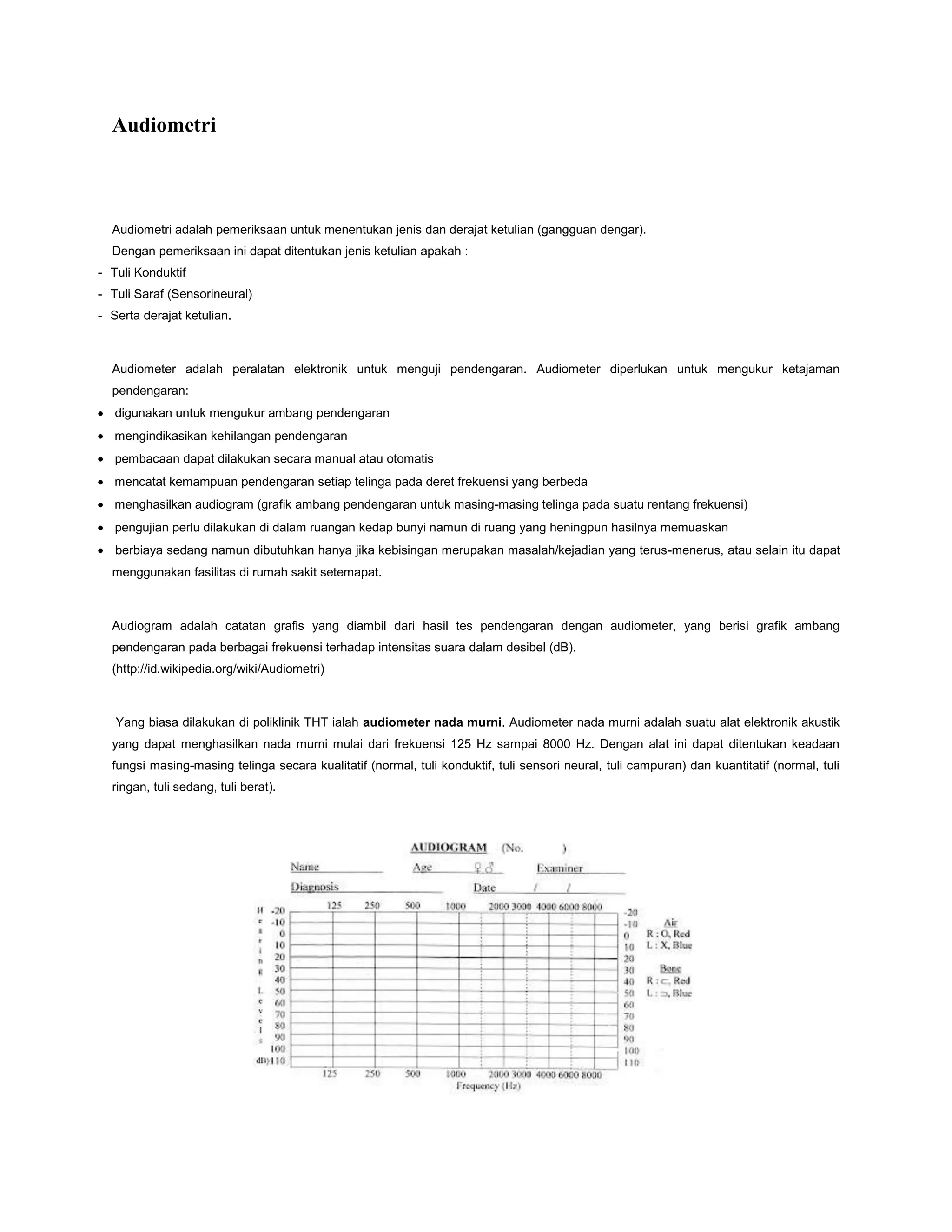 Cara pembacaan audiometri | DOCX