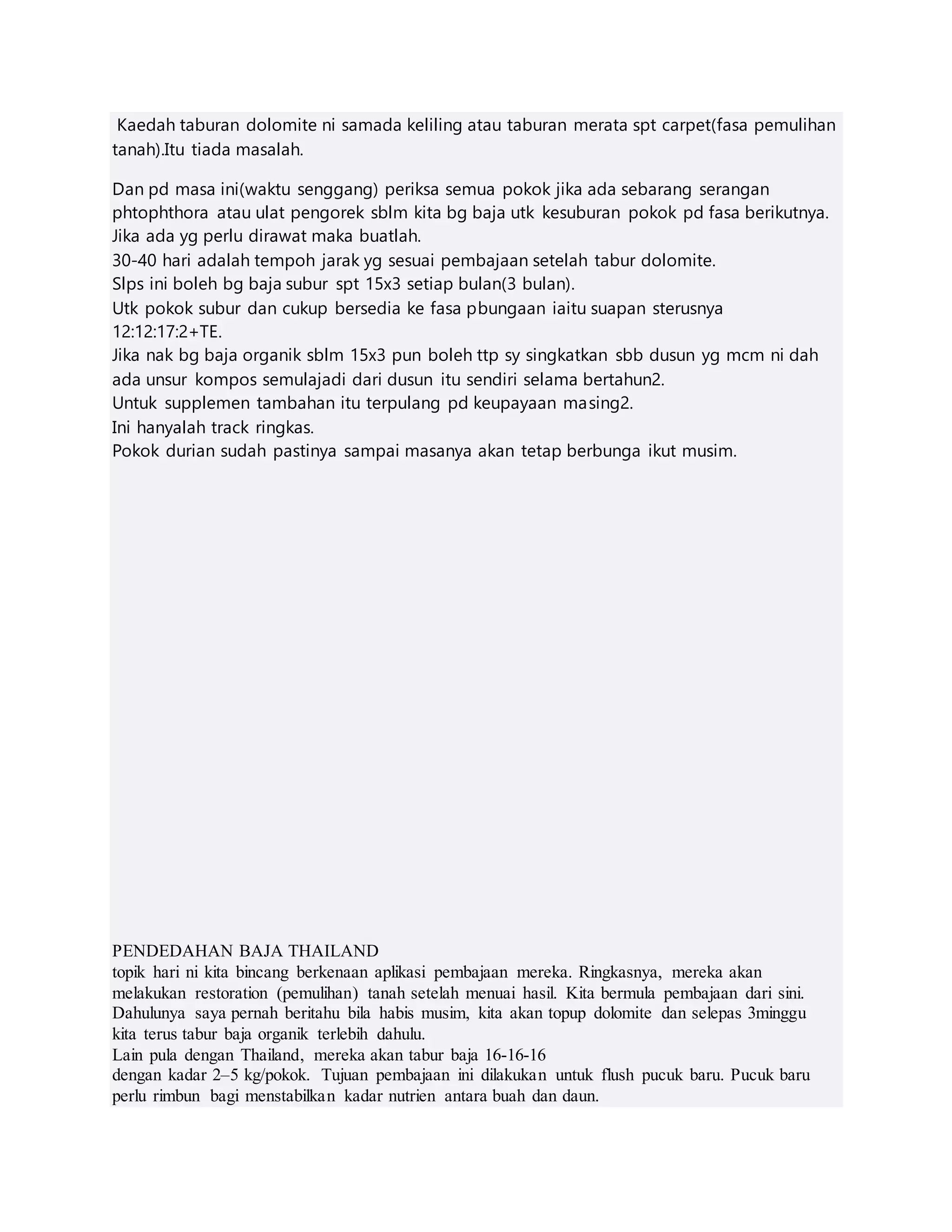 Cara pembajaan pokok durian | DOCX