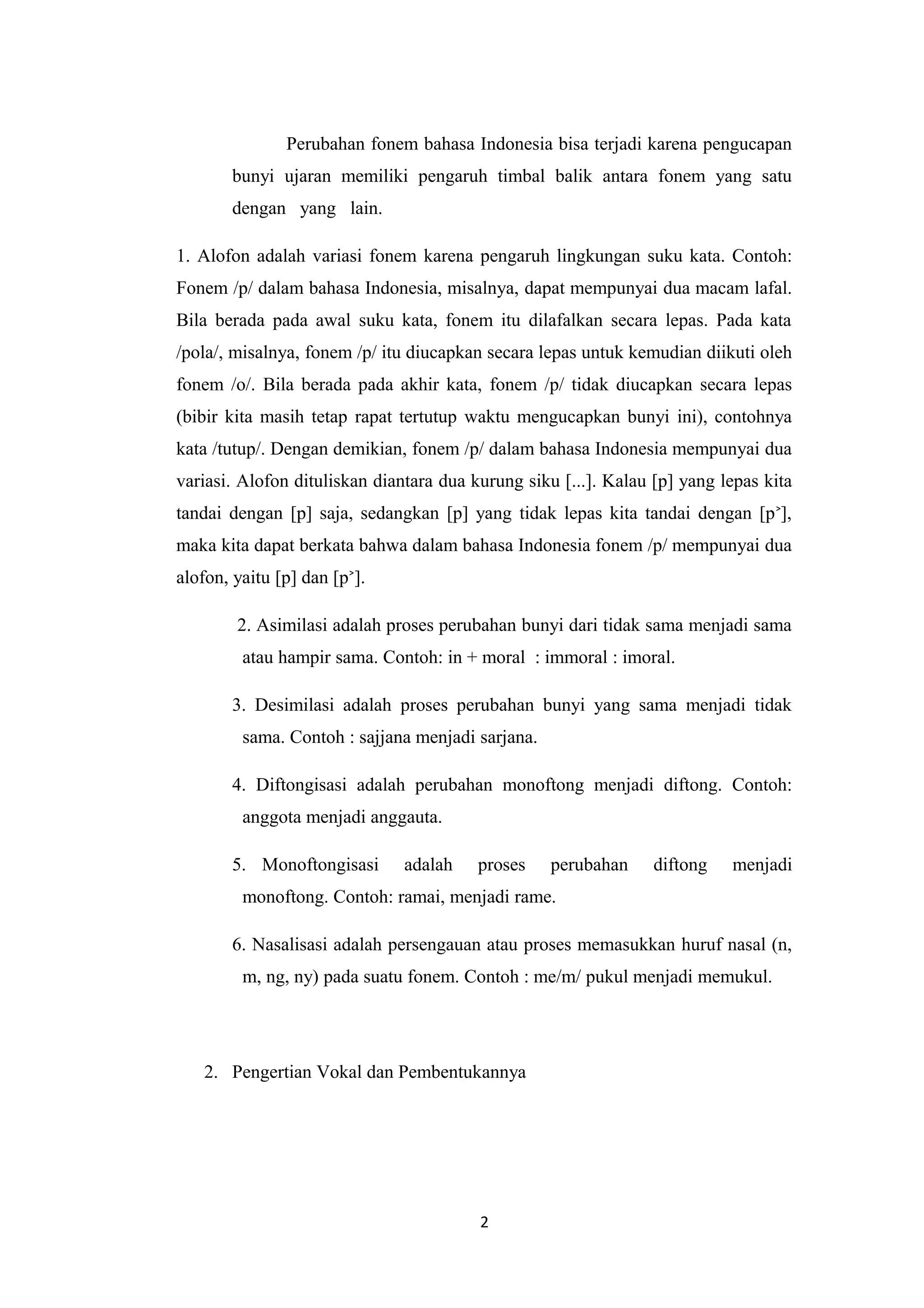 Cara pembentukan fonem bahasa indonesia | DOC