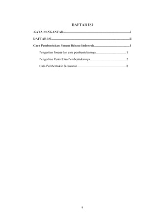 Cara pembentukan fonem bahasa indonesia | DOC
