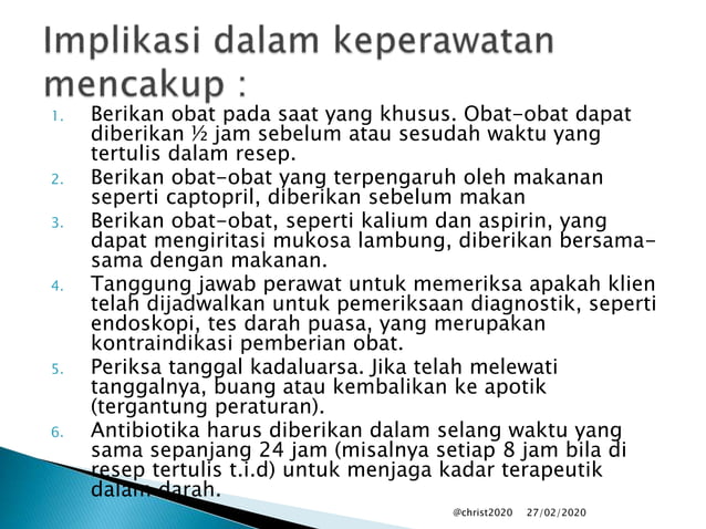 Cara pemberian obat yang benar | PPTX